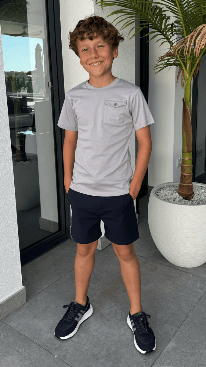 Boy's Luxury Pocket Logo T-Shirt - Ice Grey – Vincentius