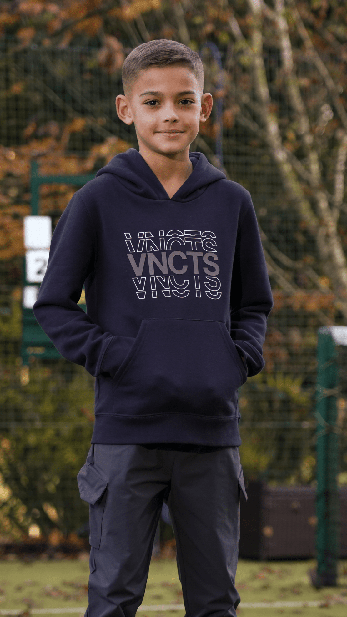 Boy's Rolling Letters Luxe Hoodie - Navy – Vincentius